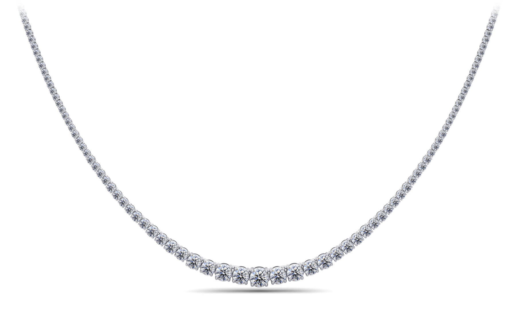 Classic Graduated Strand Of Diamonds In Yellow White Gold Or Platinum