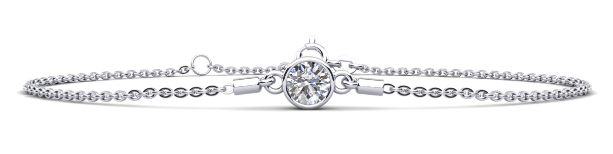 Solitaire Brilliant Round Diamond Adjustable Bracelet