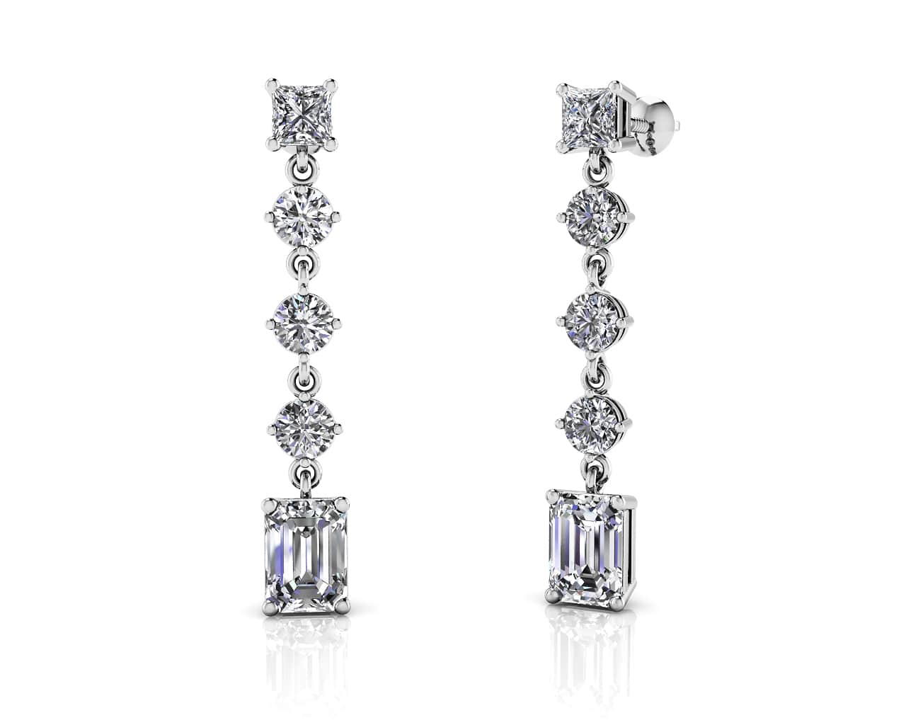 Elegant Multi Shape Diamond Earrings