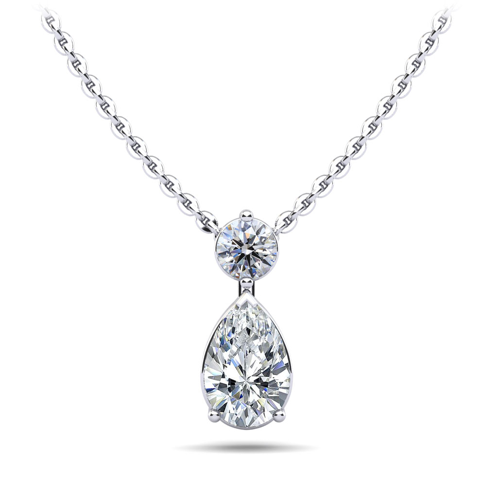 Round and Pear Diamond Pendant
