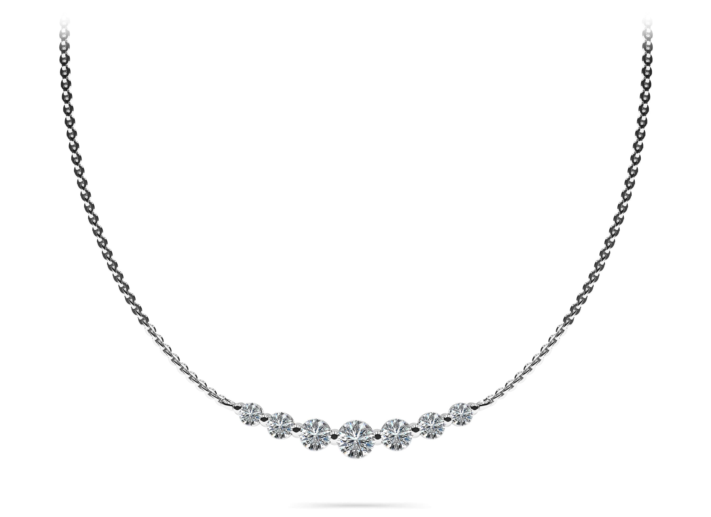 Seven Stone Graduated Chain Necklace